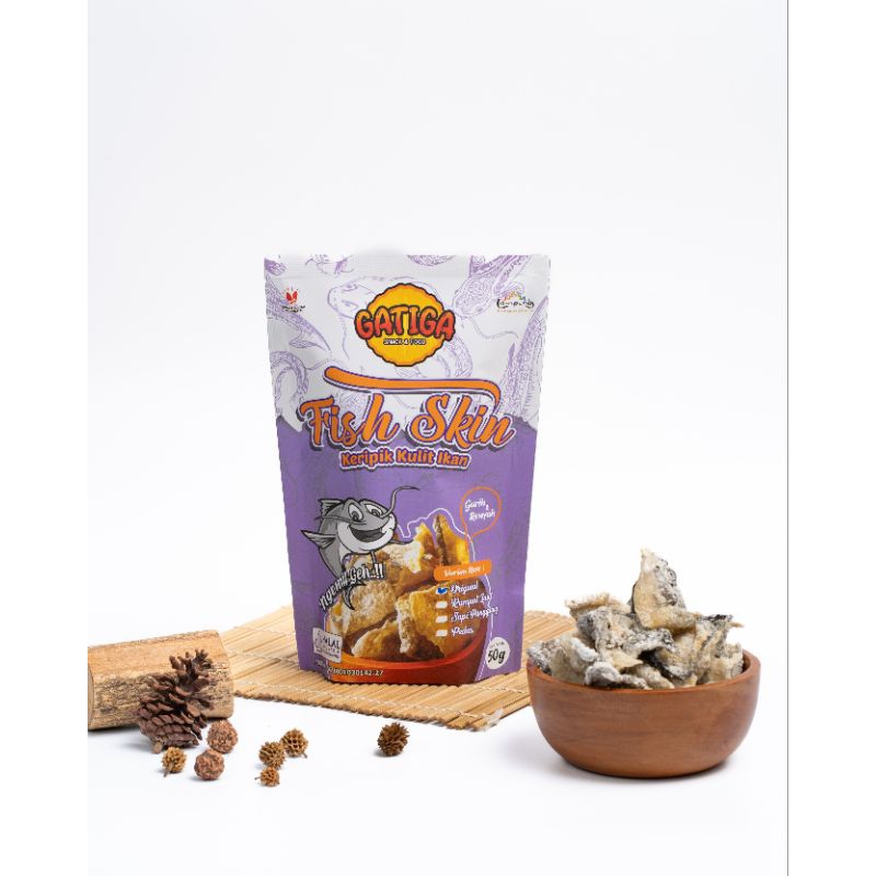 Jual Gatiga Snack Fish Skin Chips - Keripik Kulit Ikan Patin Sehat ...