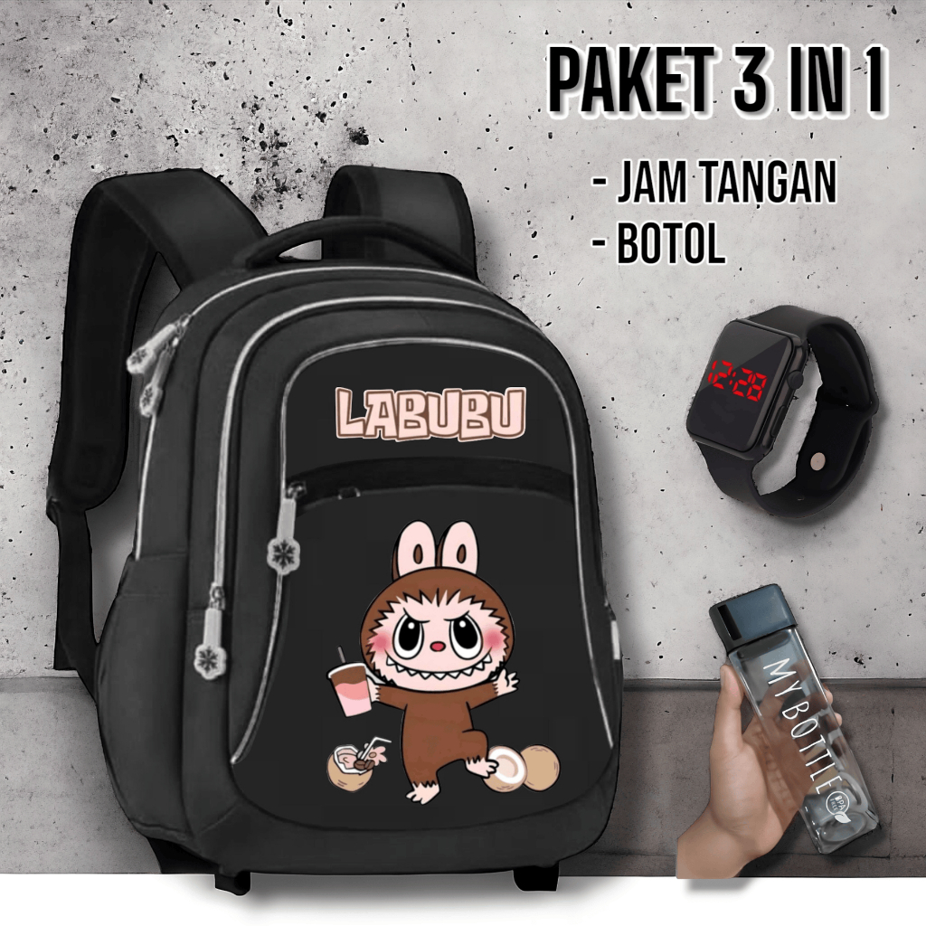 Jual Tas Ransel Anak Perempuan TK SD SMP LABUBU Kelapa | Shopee Indonesia