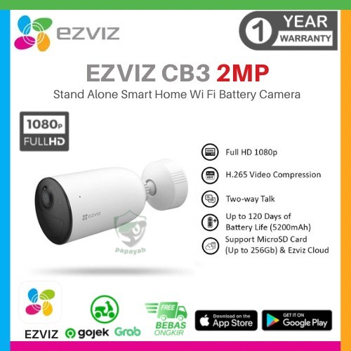 Jual Ezviz CB3 2MP Smart Home Battery Camera Wifi IP Camera CCTV ...