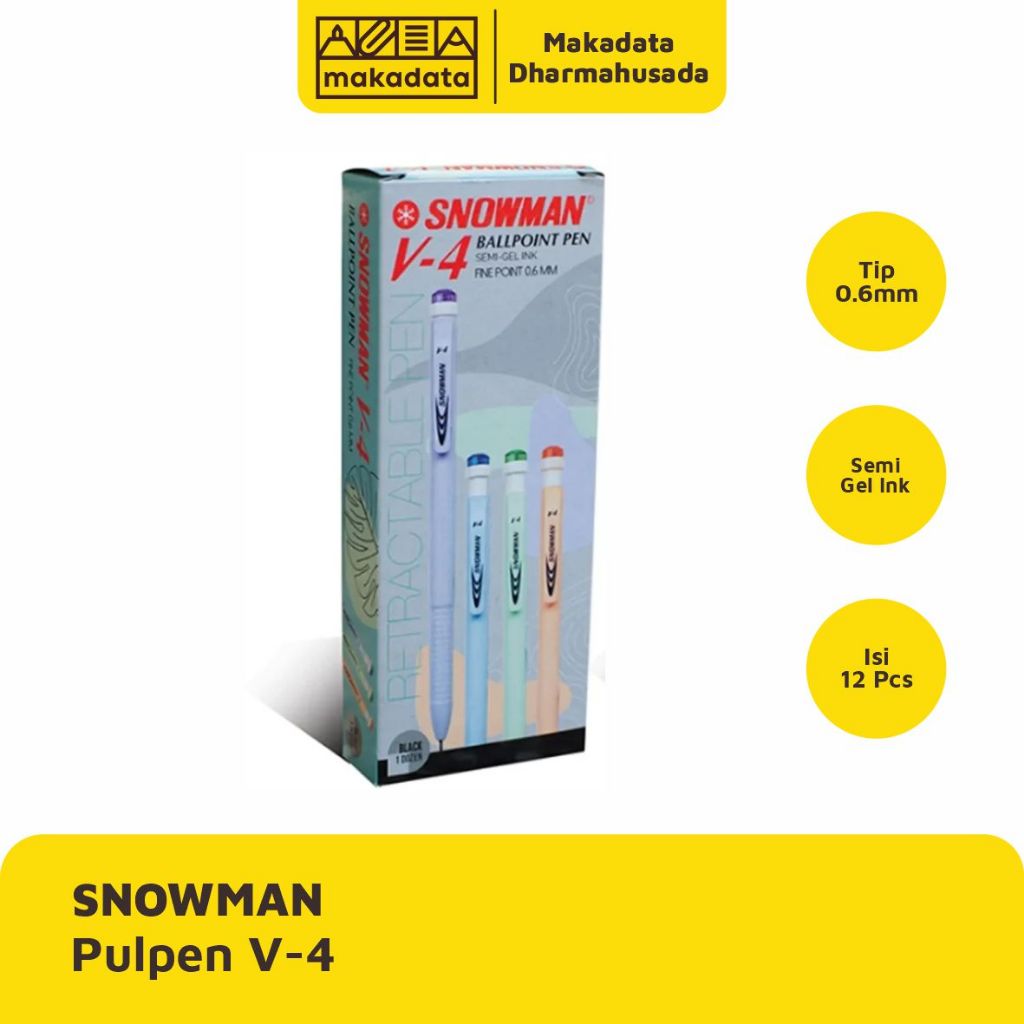 Jual BALLPOINT | BOLPEN | PULPEN SNOWMAN V4 0.6MM(12 PCS) | Shopee Indonesia
