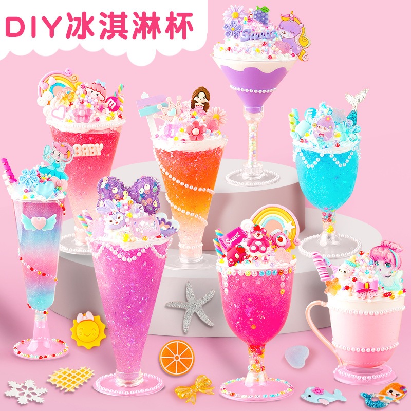 Jual DIY Guka Cream Glue Cup Ice Cream Slime Gantungan Kunci Gift ...