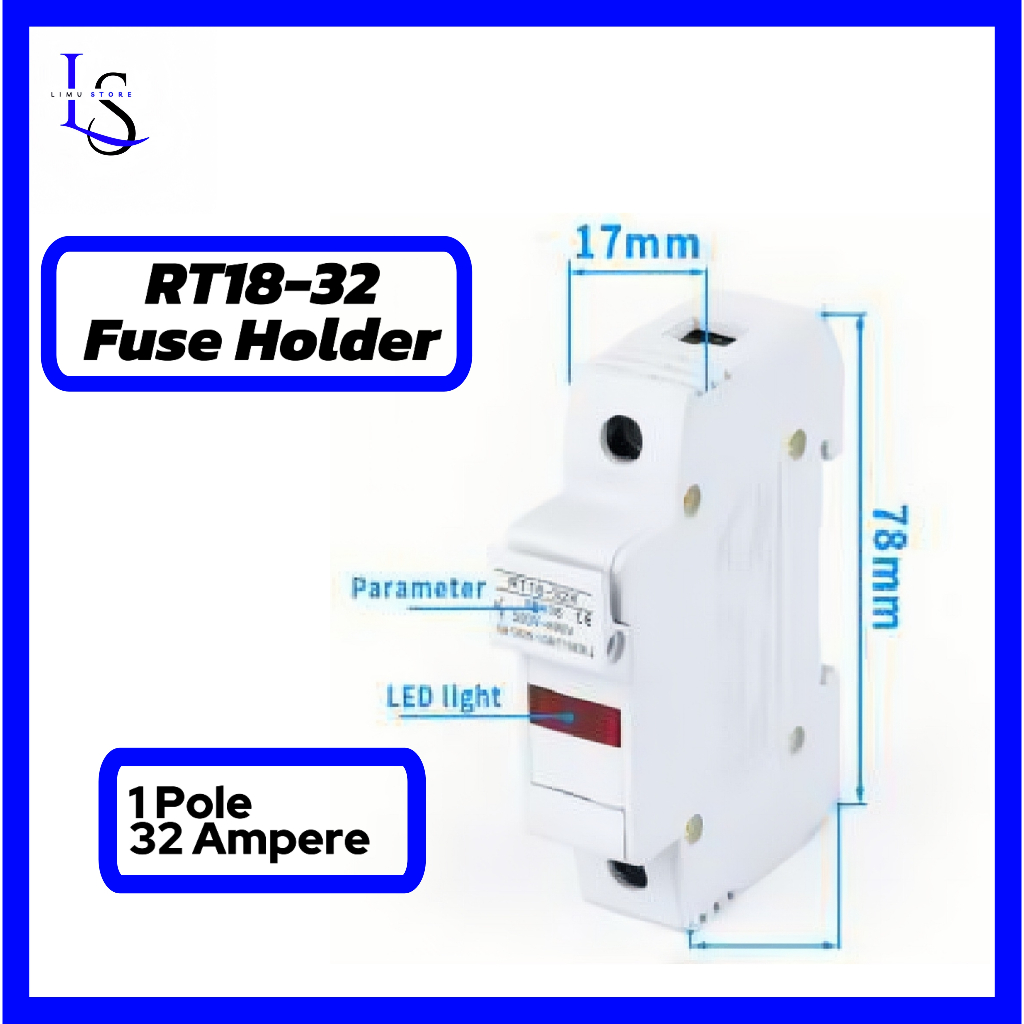 Jual Fuse Holder Rumah Fuse 10x38 RT18-32 FORT Din Rail Model MCB ...