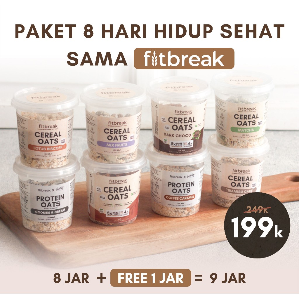 Jual Fitbreak Paket 8 hari Hidup Sehat (Gratis 1 Jar) Ganti Cemilan ...
