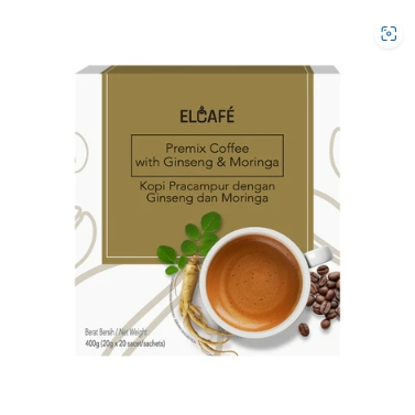 Jual ELCAFE COFFEE WITH GINSENG AND MORINGA (20 SACHETS) NEW UPGRADED ...
