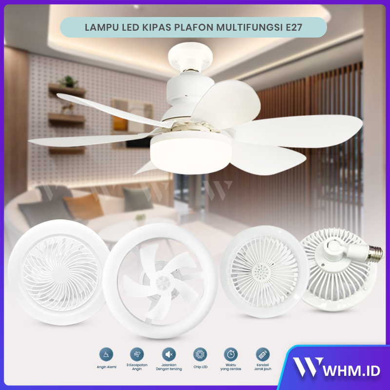 Jual Horici Lampu Kipas Angin AC E27 50W / Lampu LED Kipas Angin Plafon ...