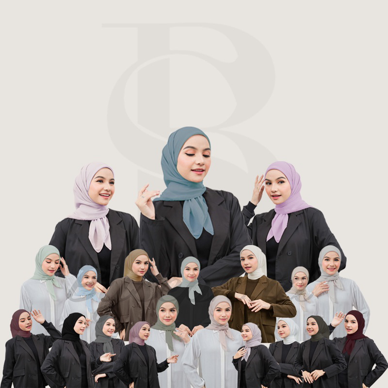 Jual Byseph Poly Plain Paris Hijab Square ( Hijab Segi Empat Poly ...