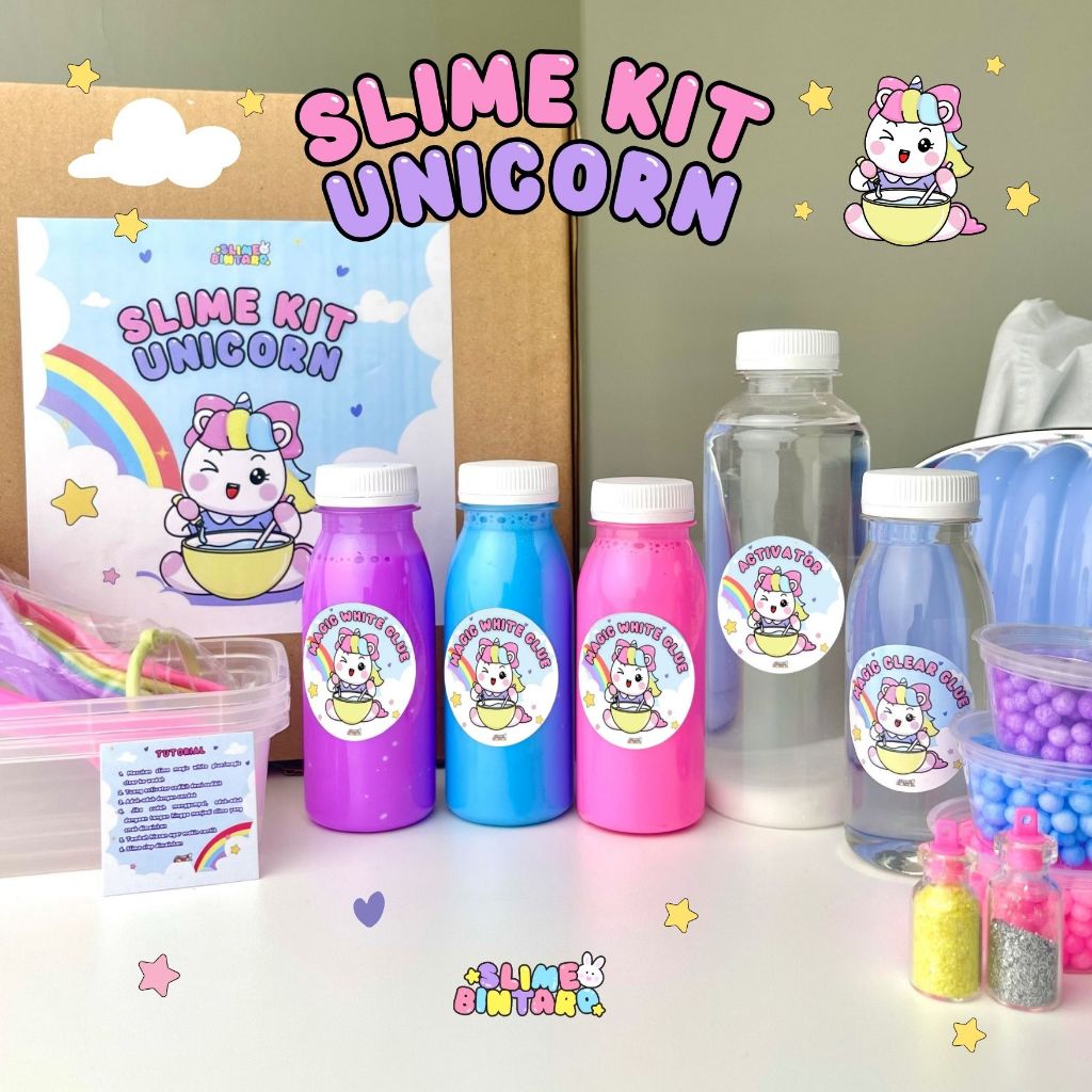 Jual SLIME KIT UNICORN BY SLIME BINTARO || SLIME KIT LENGKAP || SLIME LUCU || BIKIN SLIME ...