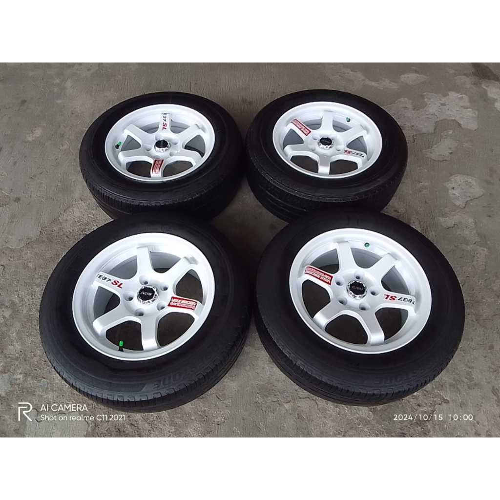 Jual Velg Baru Ban Second TE37 Hol 5 R15 Warna Putih | Shopee Indonesia