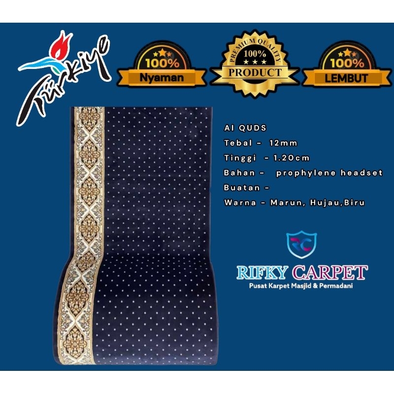 Jual Karpet Masjid Sajadah Musola Al Quds Motif Bintik Polos Meteran | Shopee Indonesia