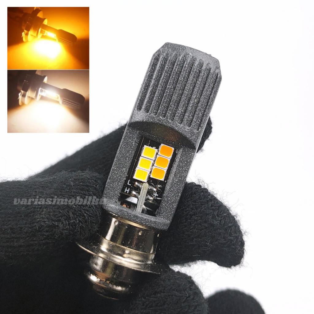 Jual [VRM] LED Motor H6 P15D 2 Warna Lampu Utama Motor LED Headlamp ...