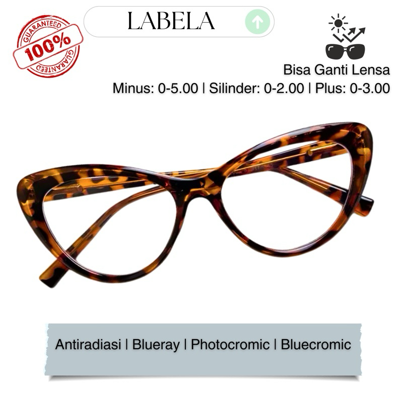 Jual Labela - Frame Kacamata Minus Eye Cat 1002 Lensa Photocromic ...