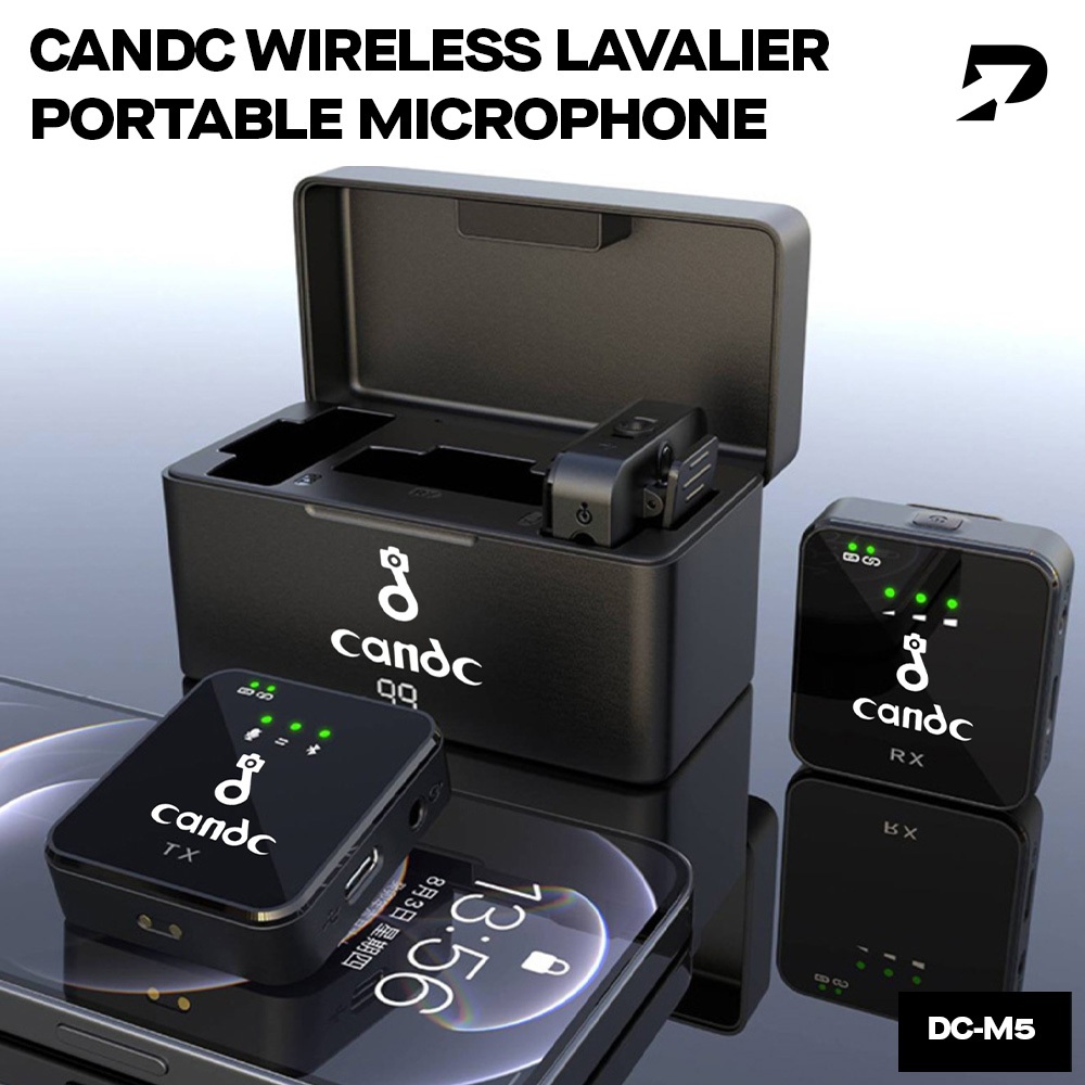Jual CANDC DC-M5 WIRELESS BROADCASTING LAVALIER PORTABLE DUAL MICROPHONE CLIP | Shopee Indonesia