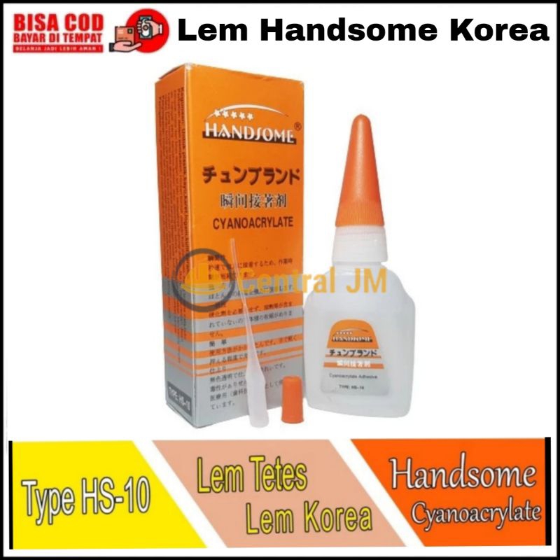 Jual Lem Handsome Korea HS-10 - Lem Cair Tetes Besi Kayu Plastik Karet ...