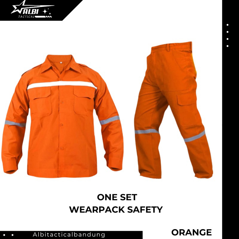 Jual WEARPACK ORANGE KATELPAK WEARPACK SAFETY COVERALL ATASAN KEMEJA ...
