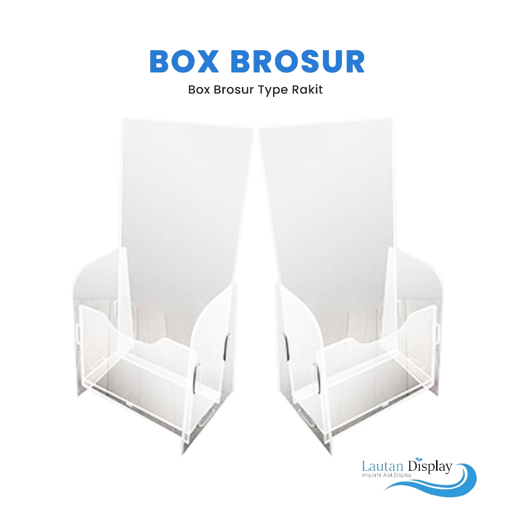 Jual Box Tempat Brosur Akrilik Rak Brochur Pameran Kotak Standing ...