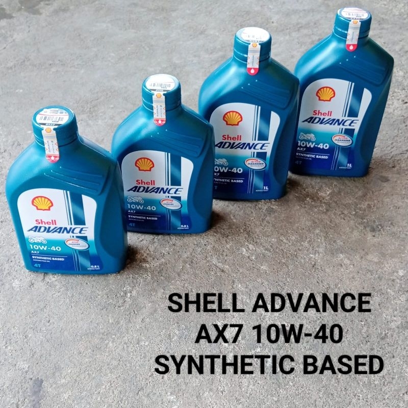 Jual OLI OIL MESIN 4T SHELL ADVANCE AX7 ( BIRU ) SAE 10W40 800ML 1000ML ...
