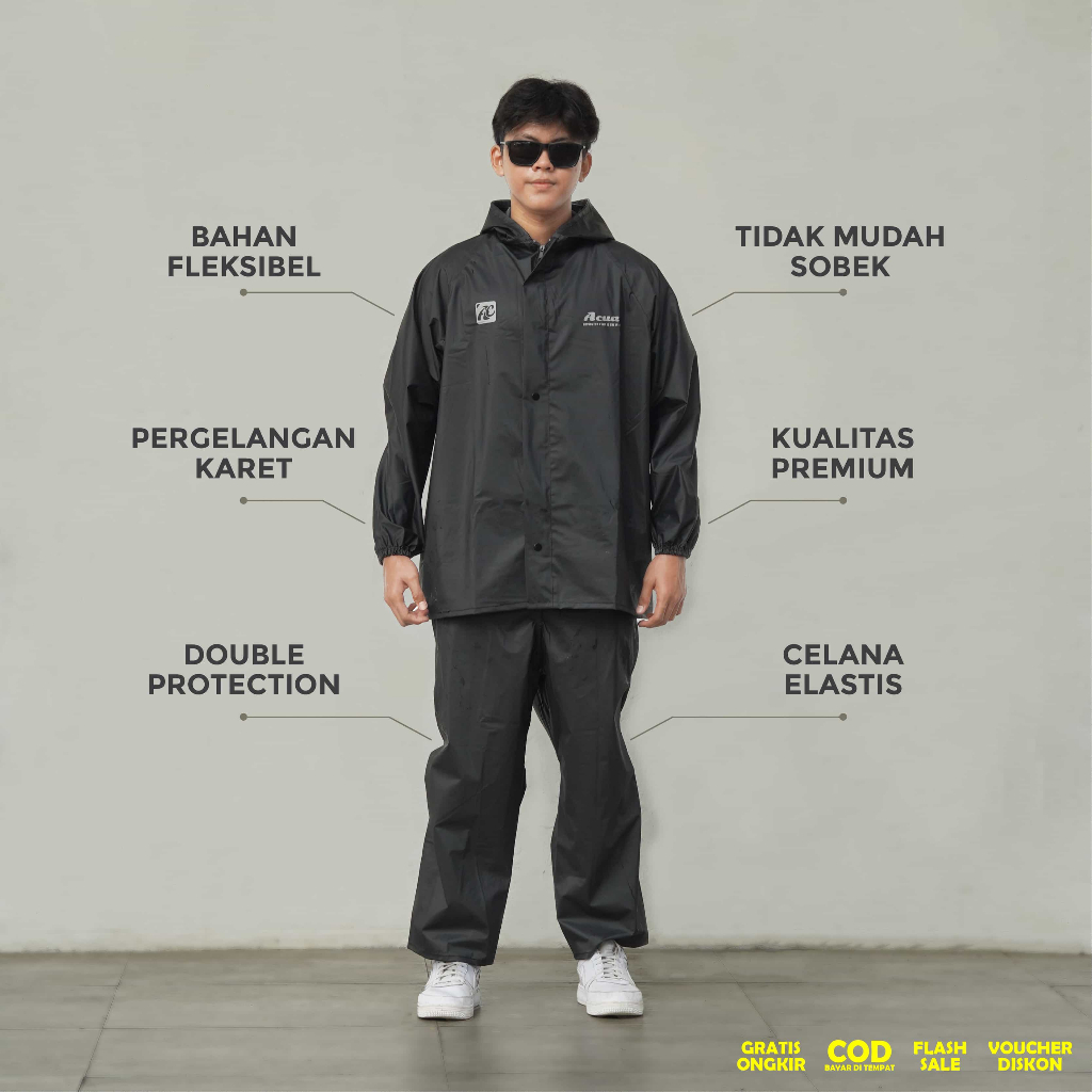 Jual jas hujan mantel hujan pria wanita setelan dewasa jas ujan jas hujan tebal rain coat jumbo ...