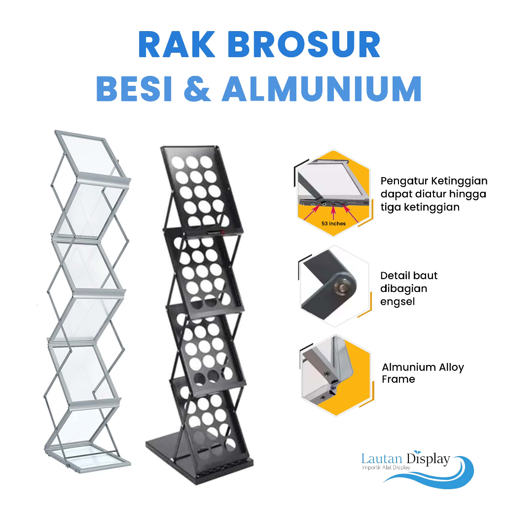 Jual Rak Tempat Brosur Besi Display Akrilik Alumunium Berdiri Standing ...