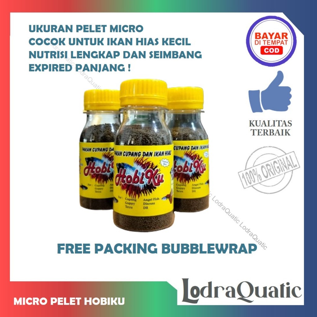 Jual PROMO MURAH MIKRO PELET HOBIKU BOTOL PELET IKAN CUPANG PELET IKAN ...
