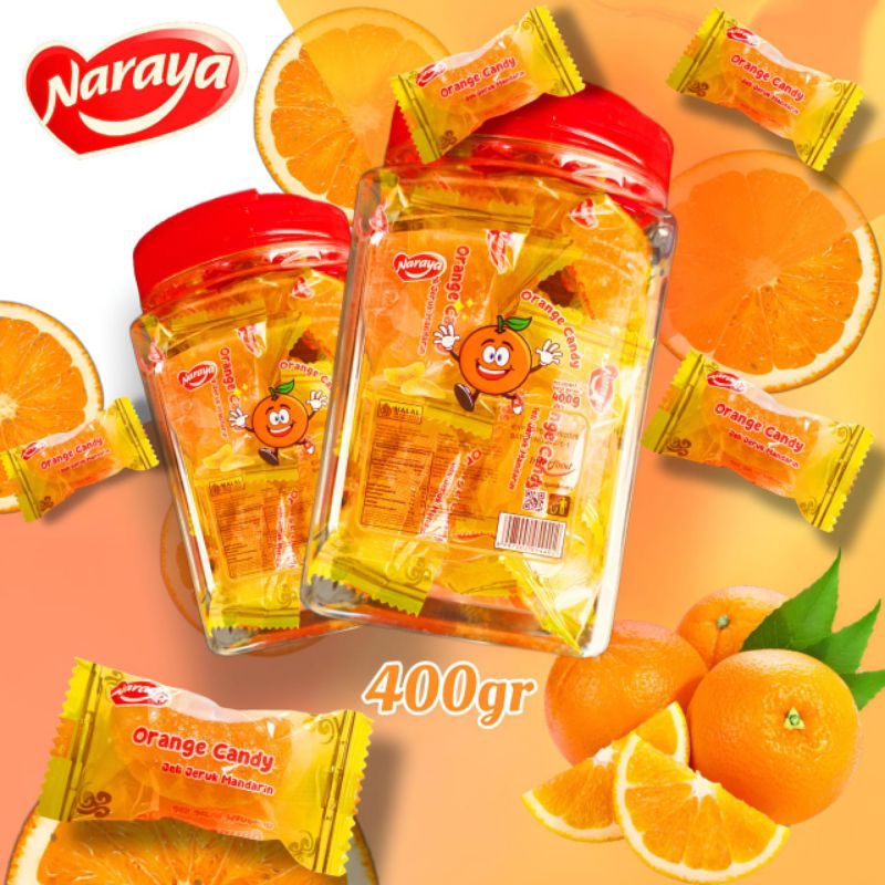 Jual NARAYA ORANGE CANDY TOPLES 400g | Shopee Indonesia