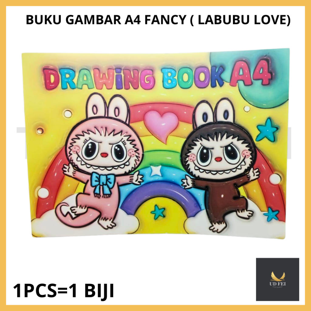 Jual (1 PCS=1 BIJI) BUKU GAMBAR A4 FANCY/ BUKU GAMBAR LABUBU/ BUKU GAMBAR DINO/ BUKU GAMBAR LUCU ...