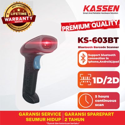 Jual Barcode Scanner KASSEN KS-603 BT Bluetooth + USB | Shopee Indonesia