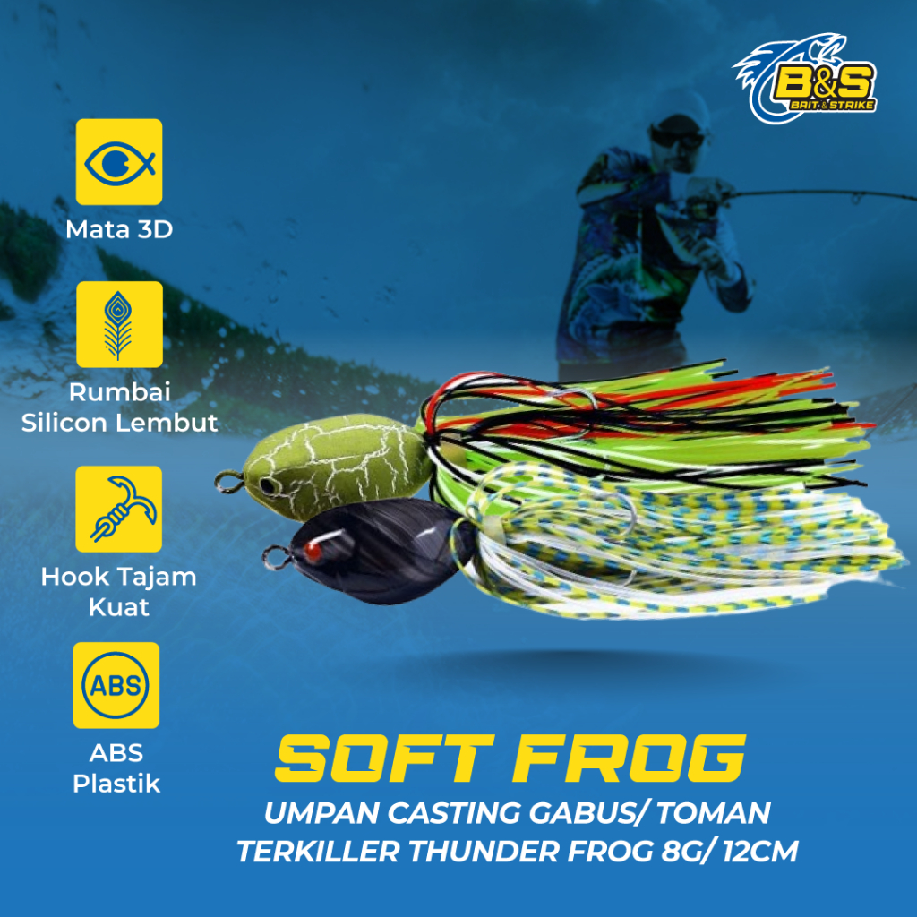 Jual Umpan SOFT FROG 8g/12cm umpan casting gabus / toman terkiller thunder Frog LK143 | Shopee ...