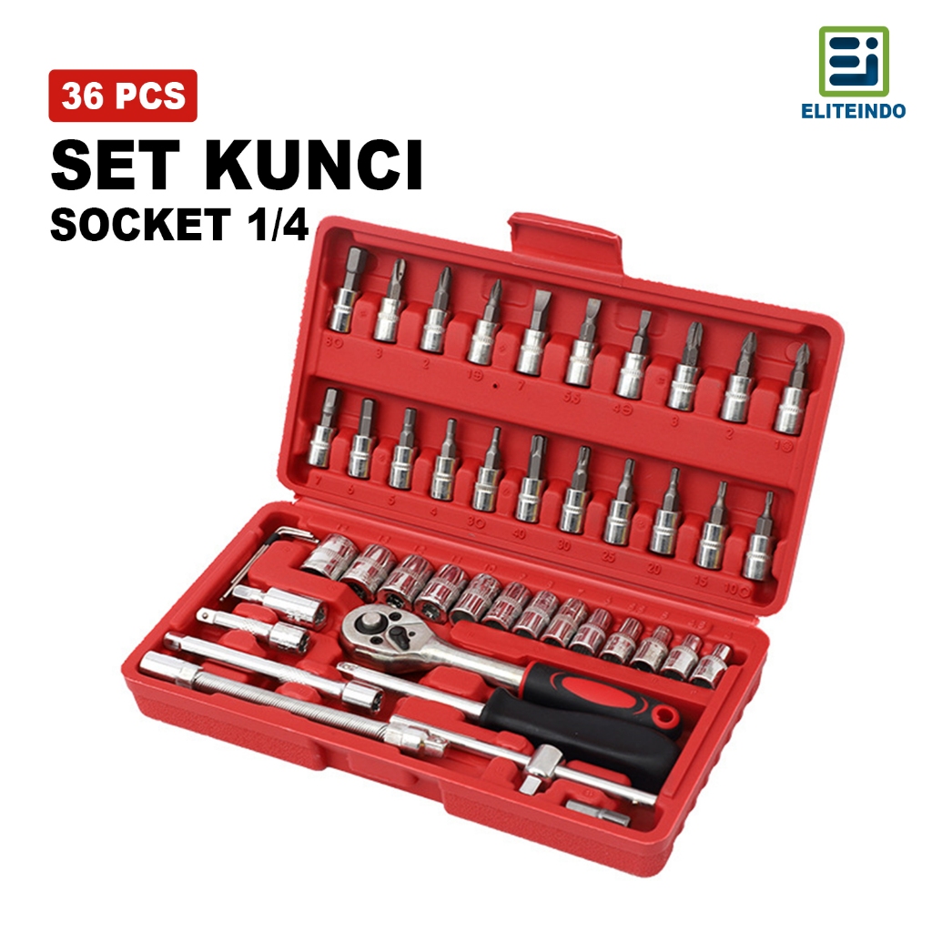 Jual Kunci Socket Set Wrench 46Pcs Obeng Shock Tool Box Kit Baja (CR-V ...