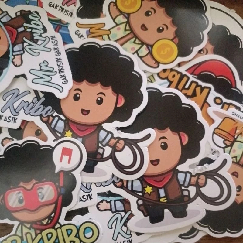 Jual Sticker/stiker Label Pot Cream Kribo Vol.1 bahan Jerman 10 Biji ...