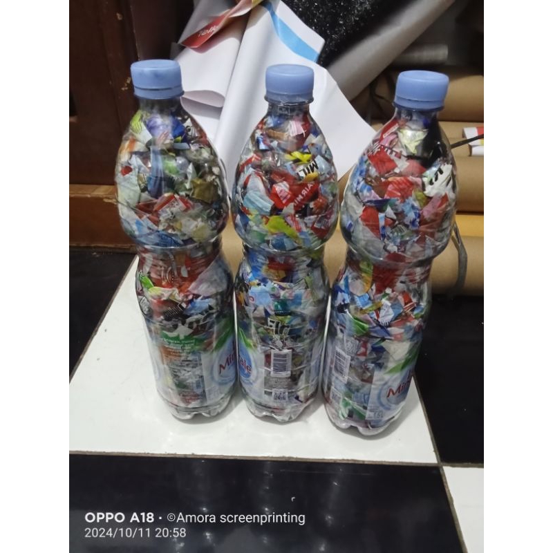 Jual ecobrick ekobrik botol Aqua lemineral vit terima sesuai keinginan ...