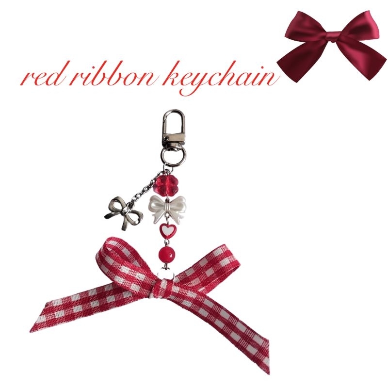 Jual red ribbon bagcharm | keychain pita coquette | gantungan tas ...