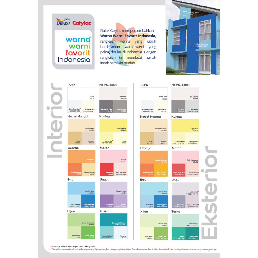 Jual Cat Tembok Interior | Dulux Catylac Tinting ( Bisa Request Warna ...