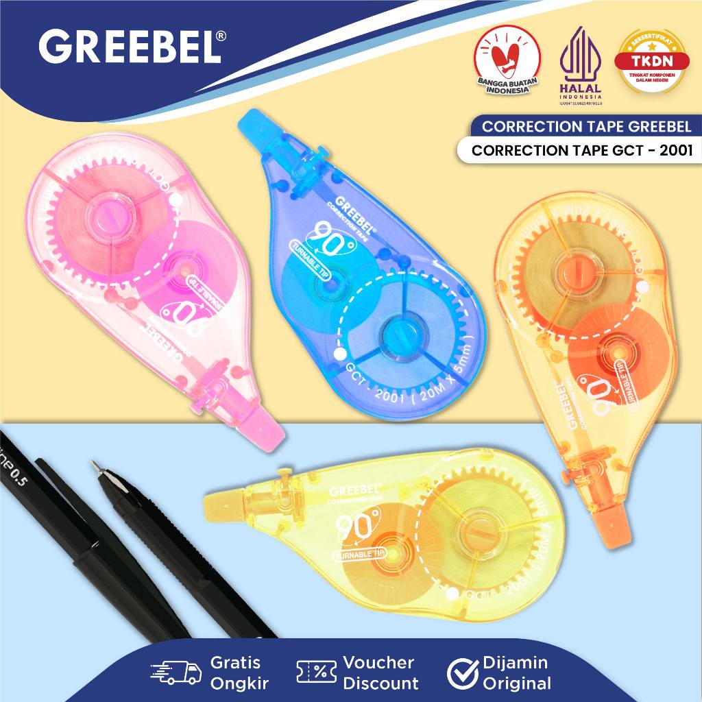 Jual GREEBEL Correction Tape GCT-2001 / Tip Ex Kertas Roll Pita Koreksi ...