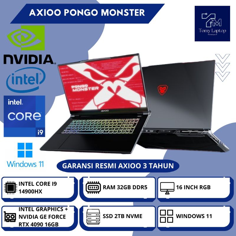 Jual LAPTOP BARU AXIOO PONGO MONSTER/ INTEL CORE I9-14900HX/ RAM 32GB ...