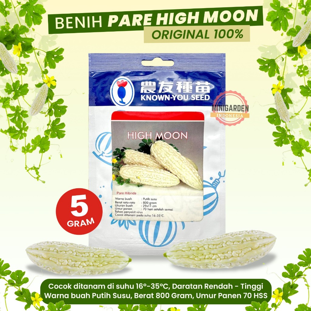 Jual PARE PUTIH HIGH MOON 5 GRAM PACK BESAR benih bibit biji pare ...