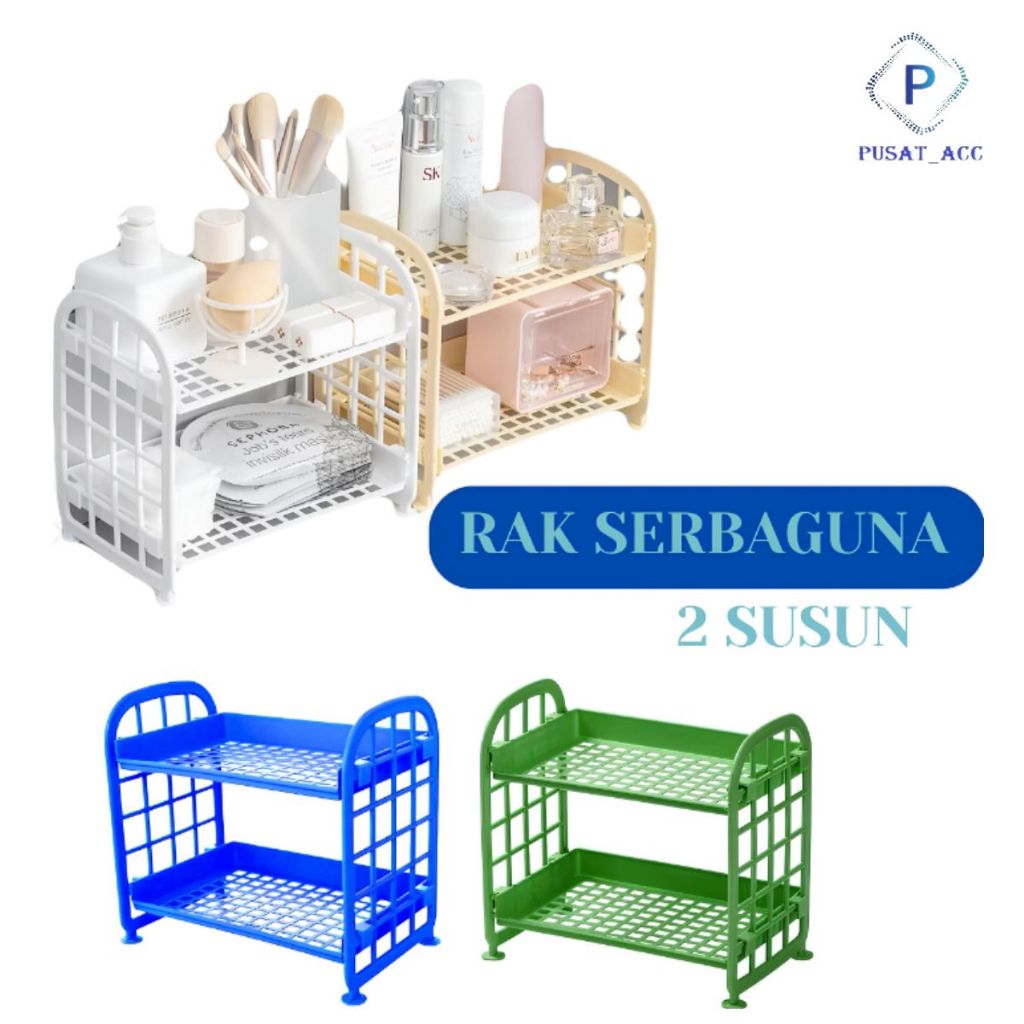 Jual RSM02 - Rak Meja Plastik Mini 2 Tingkat Portable | Shopee Indonesia
