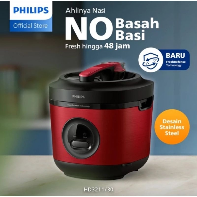 Jual PHILIPS RICE COOKER PENANAK NASI 1,8L PREMIUM SERIES 3000 HD3211 ...