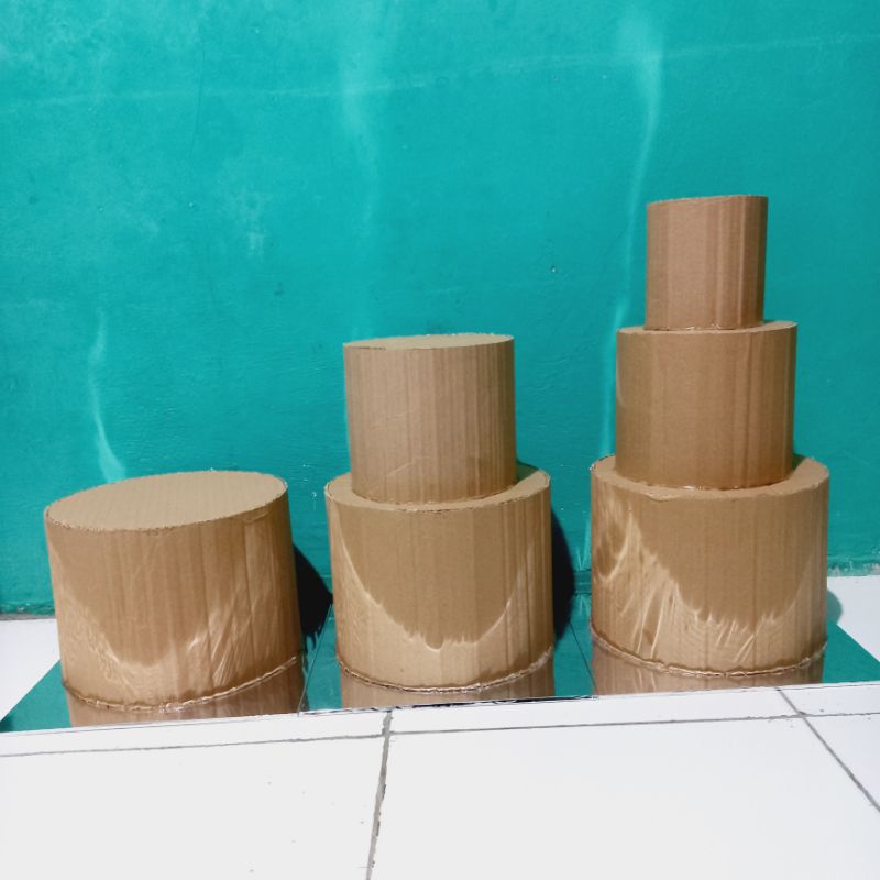 Jual Kerangka Tower Snack Premium Tart Dummy Cake kardus alas silver ...