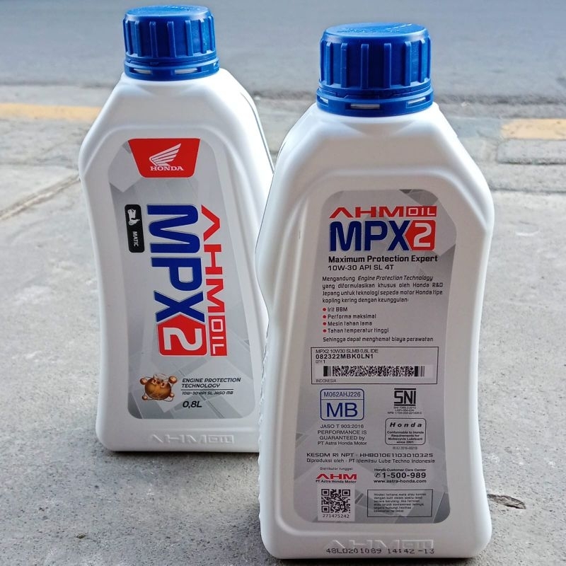 Jual OLI OIL MESIN MATIC AHM OIL MPX2 SAE 10W30 SL 800ML 0,8L ORIGINAL ...