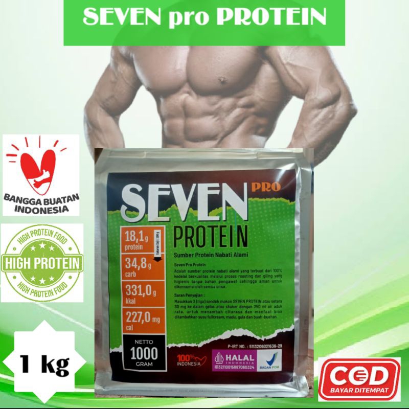 Jual Seven Pro Protein Whey Protein Plain bubuk kedelai murni 1000 gr ...
