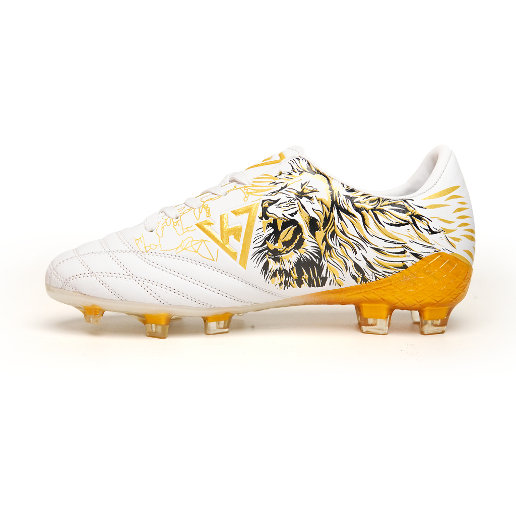 Jual Sepatu Sepak Bola K7 Brand Lion FG White Gold Dewasa dan anak-anak ...