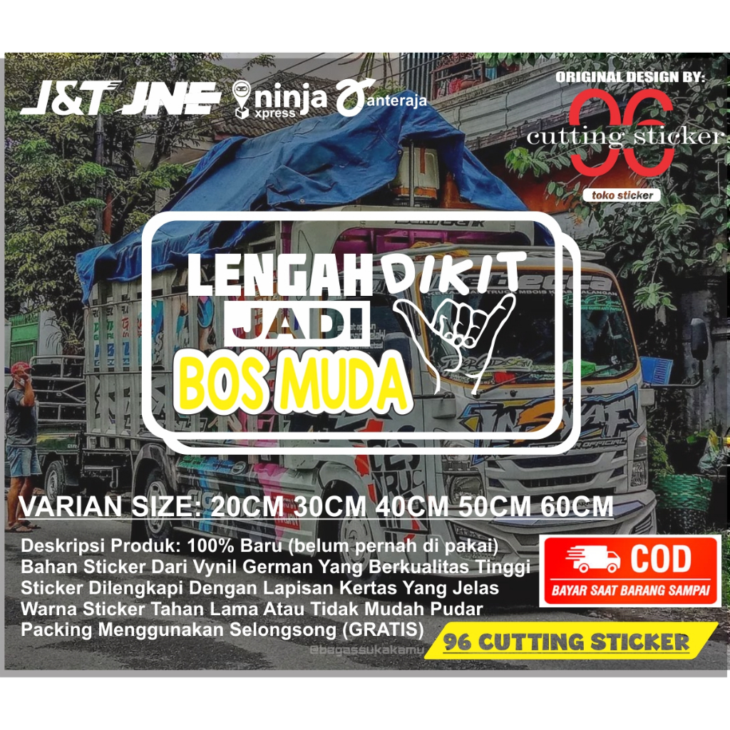 Jual Promo Stiker kata kata Lengah dikit jadi Bos Muda sticker variasi ...