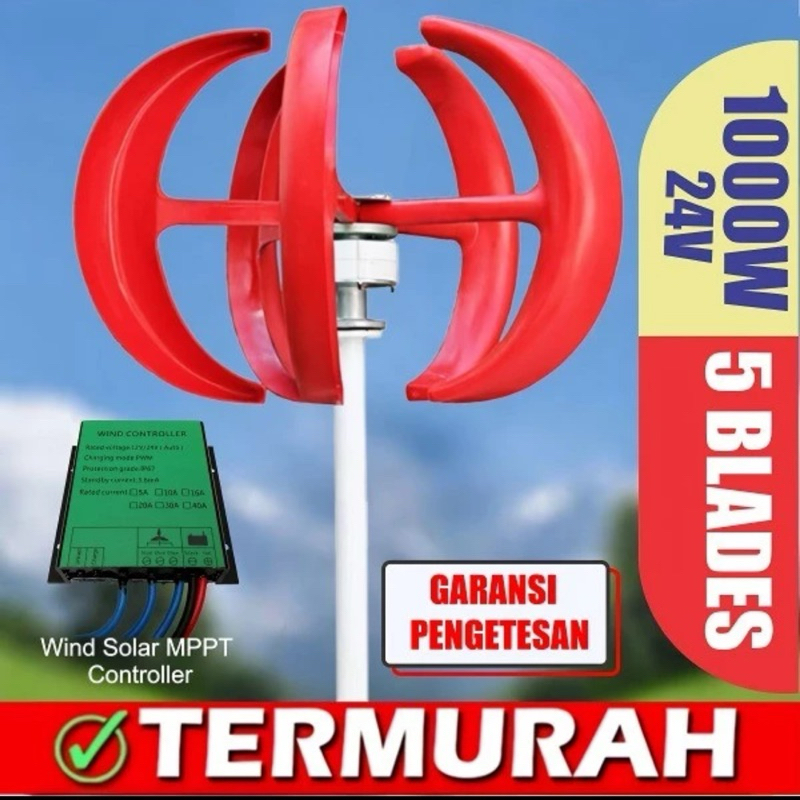 Jual PLTB Generator Wind Turbine Vertical 300W Turbin Angin / Turbin ...