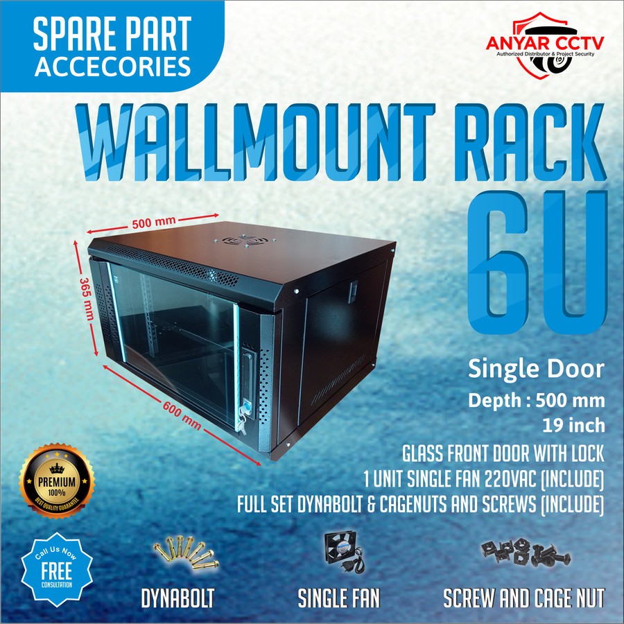 Jual Premium Rak Server Rack Wallmount Rackmount 6U Depth 500mm ...