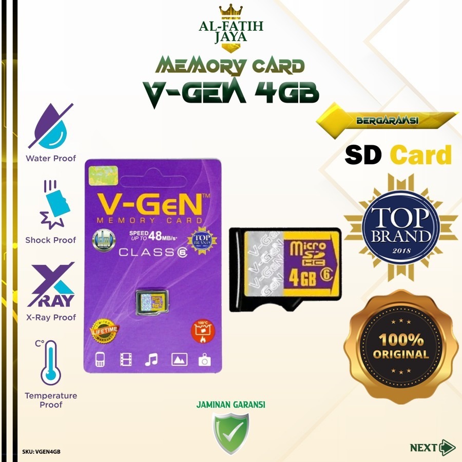Jual Memory Card Kartu Memori V-Gen Turbo 4Gb Original Class 10 Memory ...