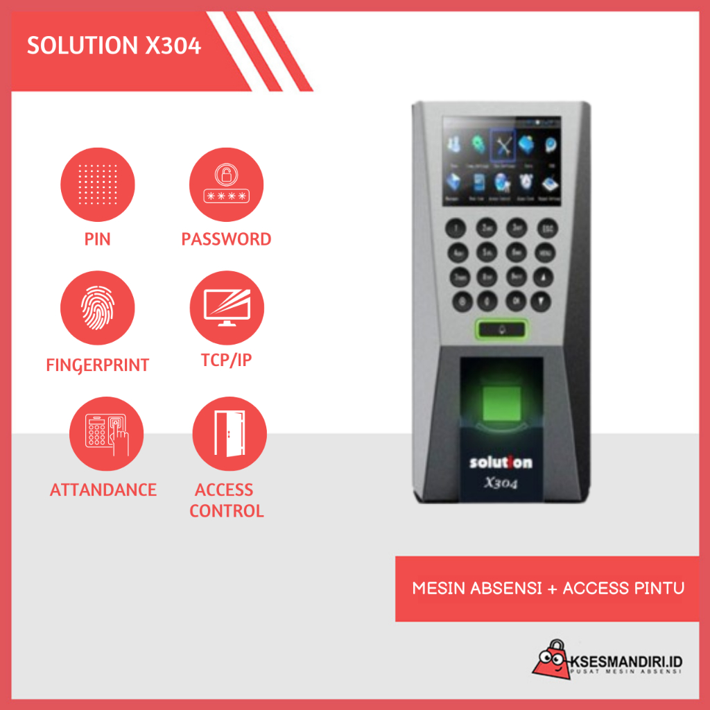 Jual Mesin Absensi Fingerprint dan Access Door Solution X304 | Shopee ...