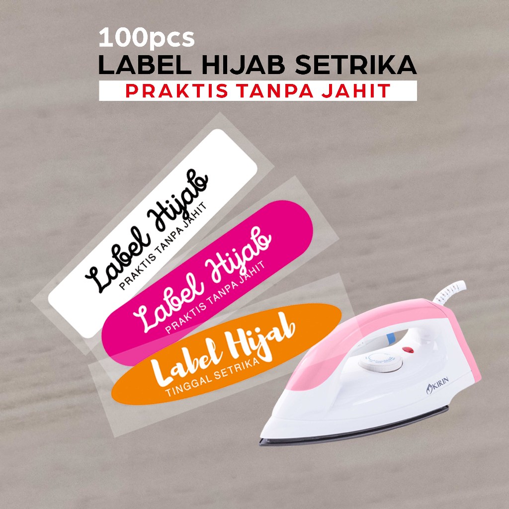 Jual 100pcs Label Hijab Setrika / Label Tanpa Jahit / Label Setrika ...