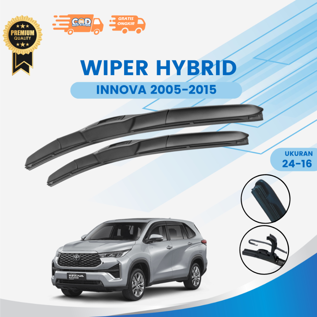 Jual Wiper Mobil Hybrid INNOVA 2005-2015 Ukuran 24 - 16 INCI Sepasang 2 ...