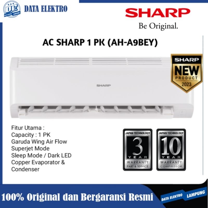 Jual SHARP AC 1 PK AH-A9BEY R32 GARANSI 10 TAHUN | Shopee Indonesia