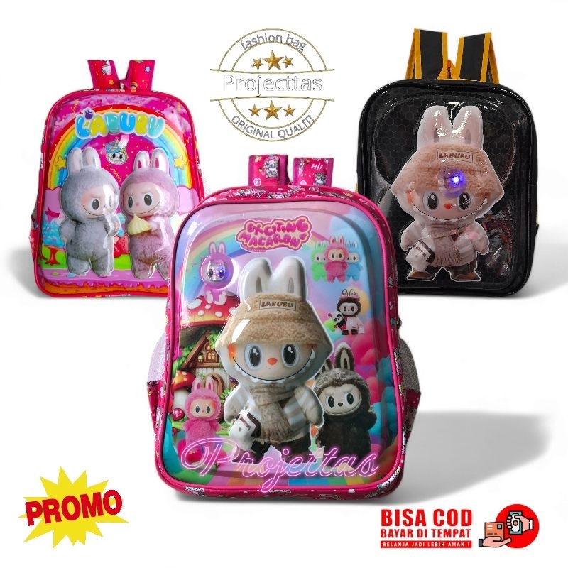 Jual TAS RANGSEL LABUBU UKURAN SD.TK.PAUD LED,TIMBUL,3D BISA COD. | Shopee Indonesia